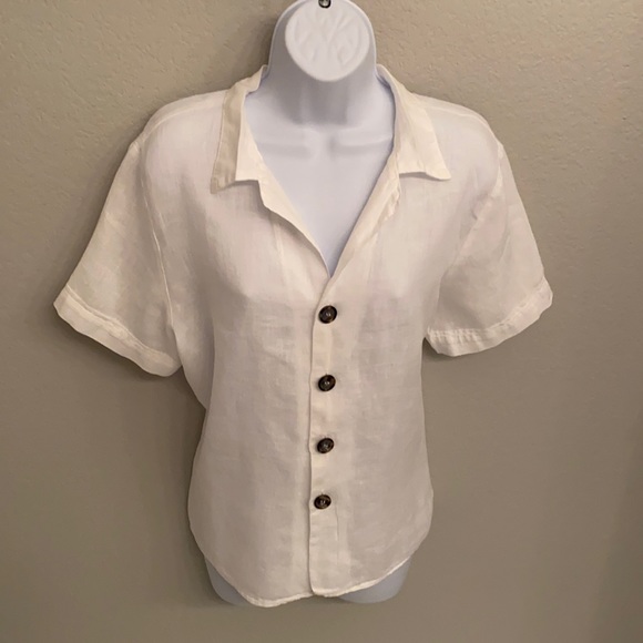 CP Shades | Tops | Cp Shades White Linen Shirt M | Poshmark